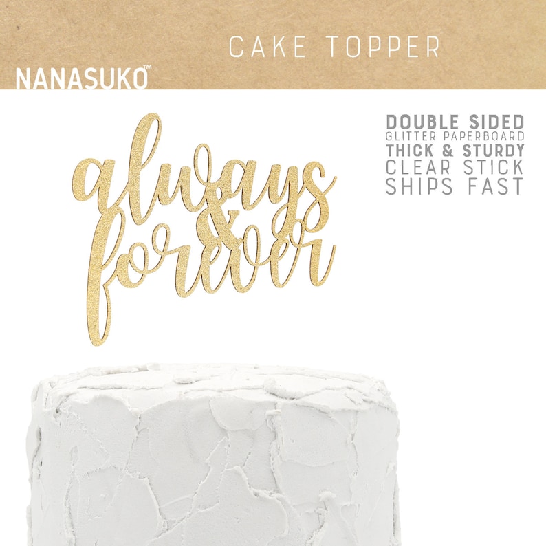 Always & Forever Cake Topper, Valentine's Day Cake Topper, Wedding Cake ...