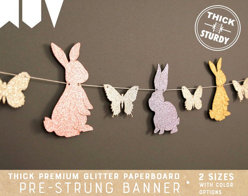 Bunny Garland With Butterflies Some Bunny is One Bunny Baby | Etsy