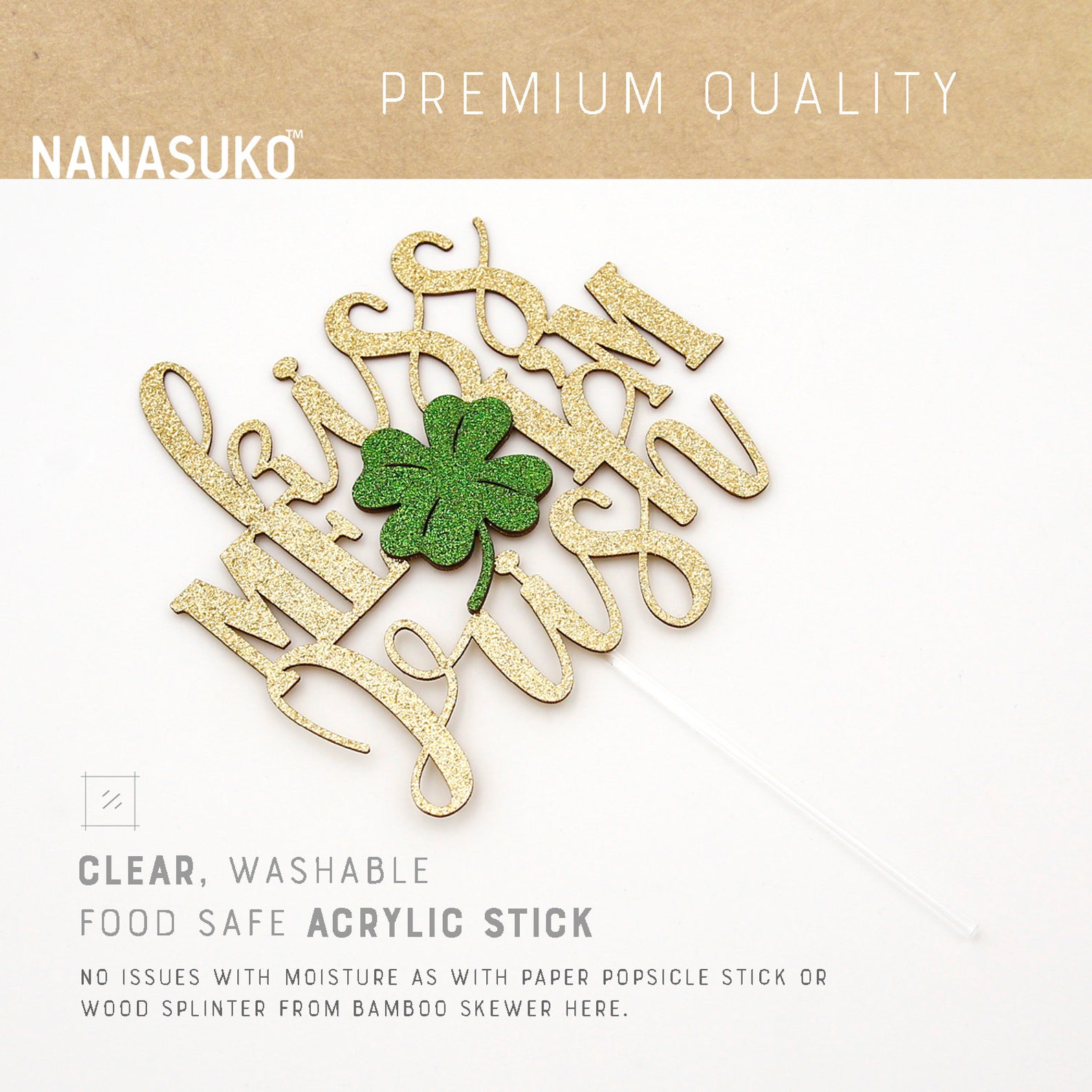 Kiss Me I'm Irish Cake Topper, St. Patrick's Day Cake Topper, Glitter ...