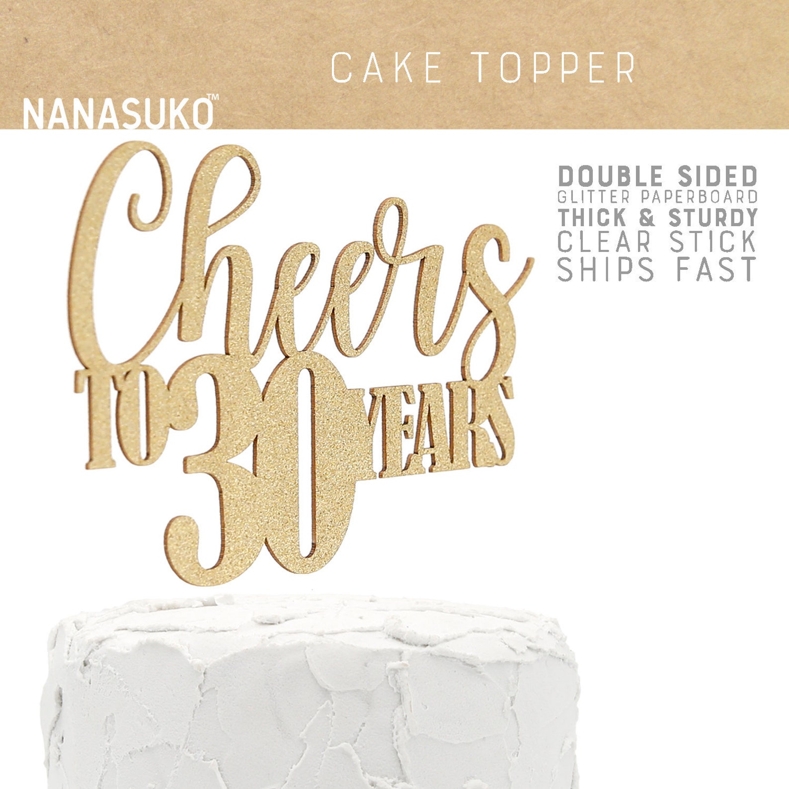 Cheers to 30 Years Cake Topper, 30th Birthday Cake Topper, 30th ...