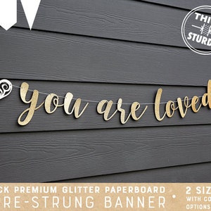 You Are Loved Banner, With Lace Hearts, Baby Shower Banner, Valentine's ...