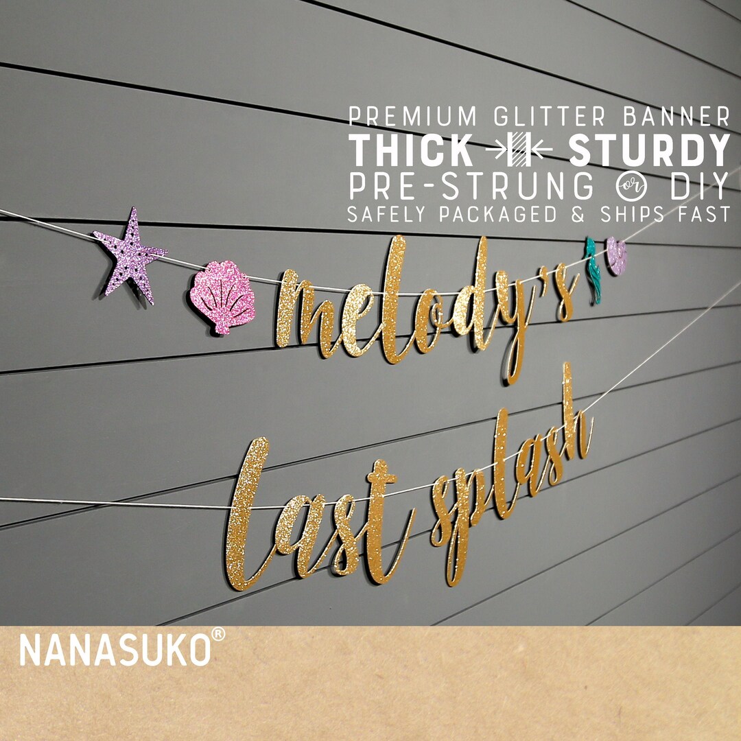 Last Splash Banner With Personalized Name, Mermaid Bachelorette Party ...