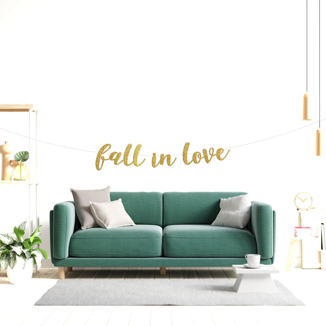 Fall in Love Banner, Gold Glitter Party Decorations, Cursive Banner - Etsy
