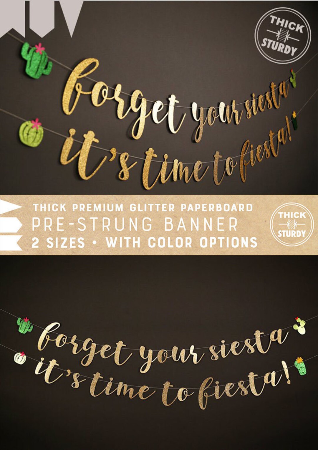 Forget Your Siesta It's Time to Fiesta Banner With Cactus, Cactus Theme ...