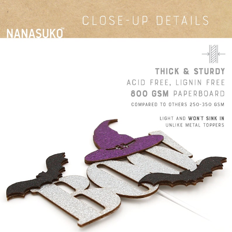 BOO Cake Topper Halloween Cake Topper Glitter Party | Etsy