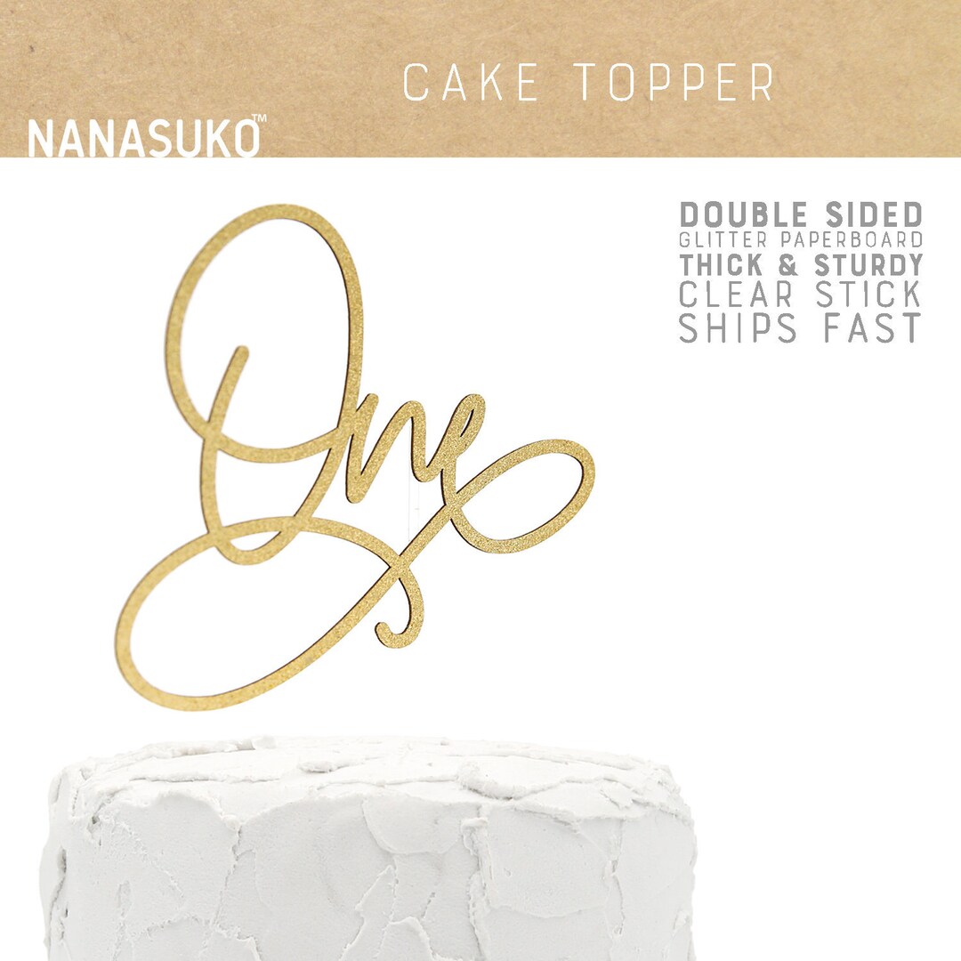 One Cake Topper, First Birthday Cake Topper, Glitter Party Decorations ...