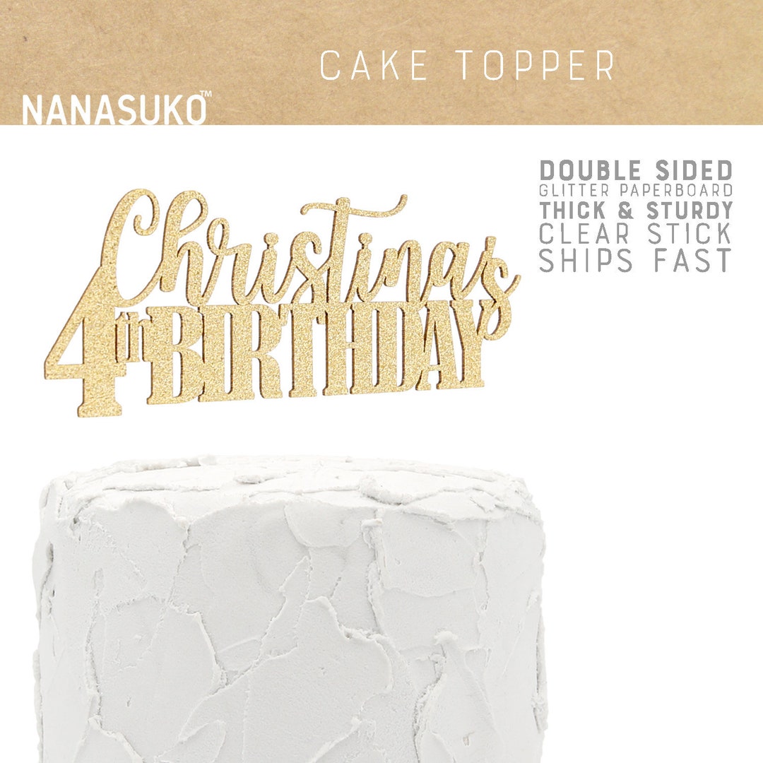 4th Birthday Cake Topper, Personalized Cake Topper, ANY AGE Custom Cake ...