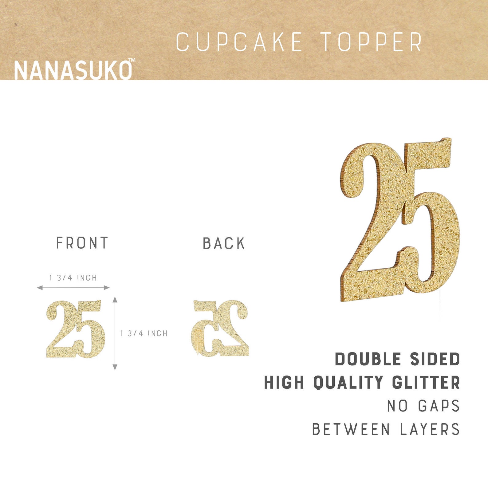 25 Cupcake Toppers 25th Birthday Cupcake Toppers 25th | Etsy