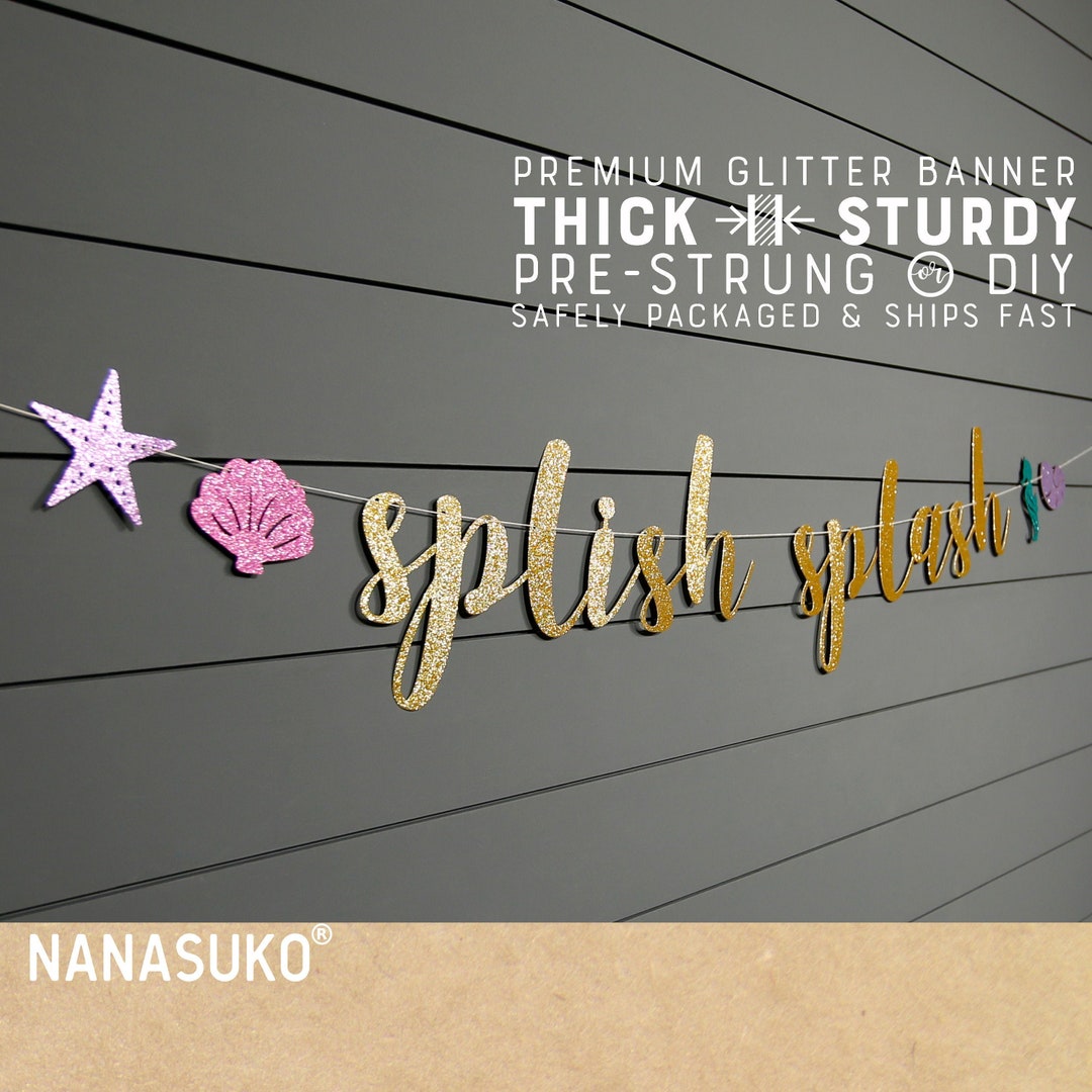 Splish Splash Banner, Mermaid Bridal Shower, Mermaid Birthday, Under ...