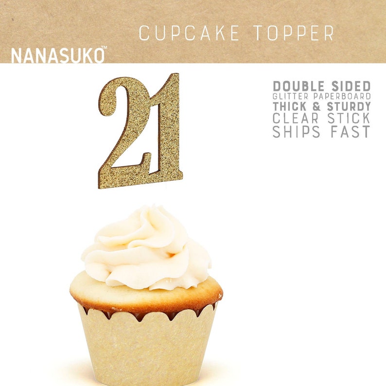 21 Cupcake Toppers 21st Birthday Cupcake Toppers Double - Etsy