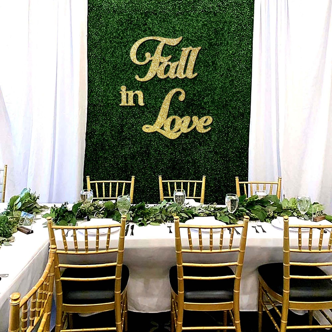Fall in Love Backdrop Sign, Engagement Party Decor, Wedding Cutout ...
