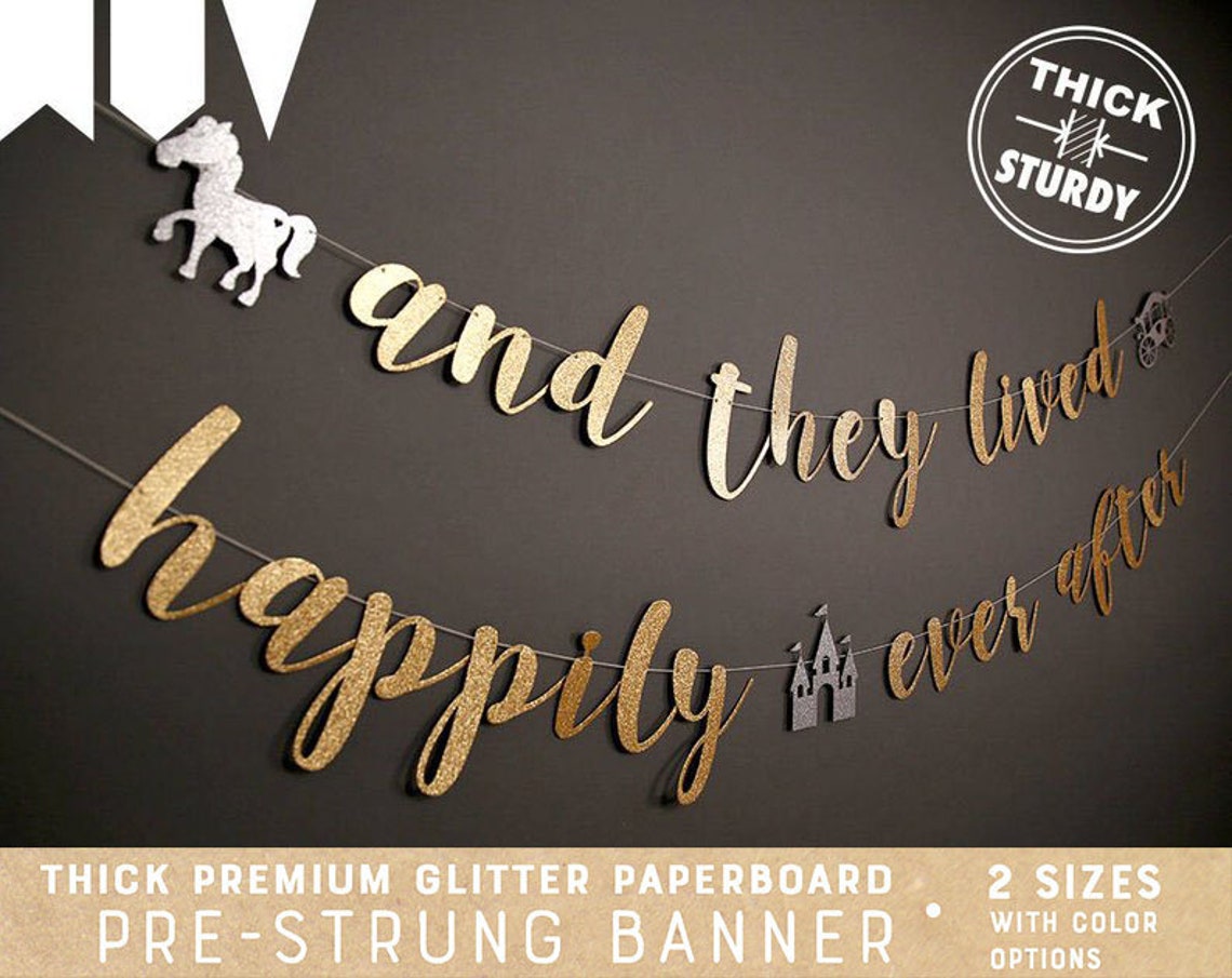 And They Lived Happily Ever After Banner Fairy Tale Wedding - Etsy