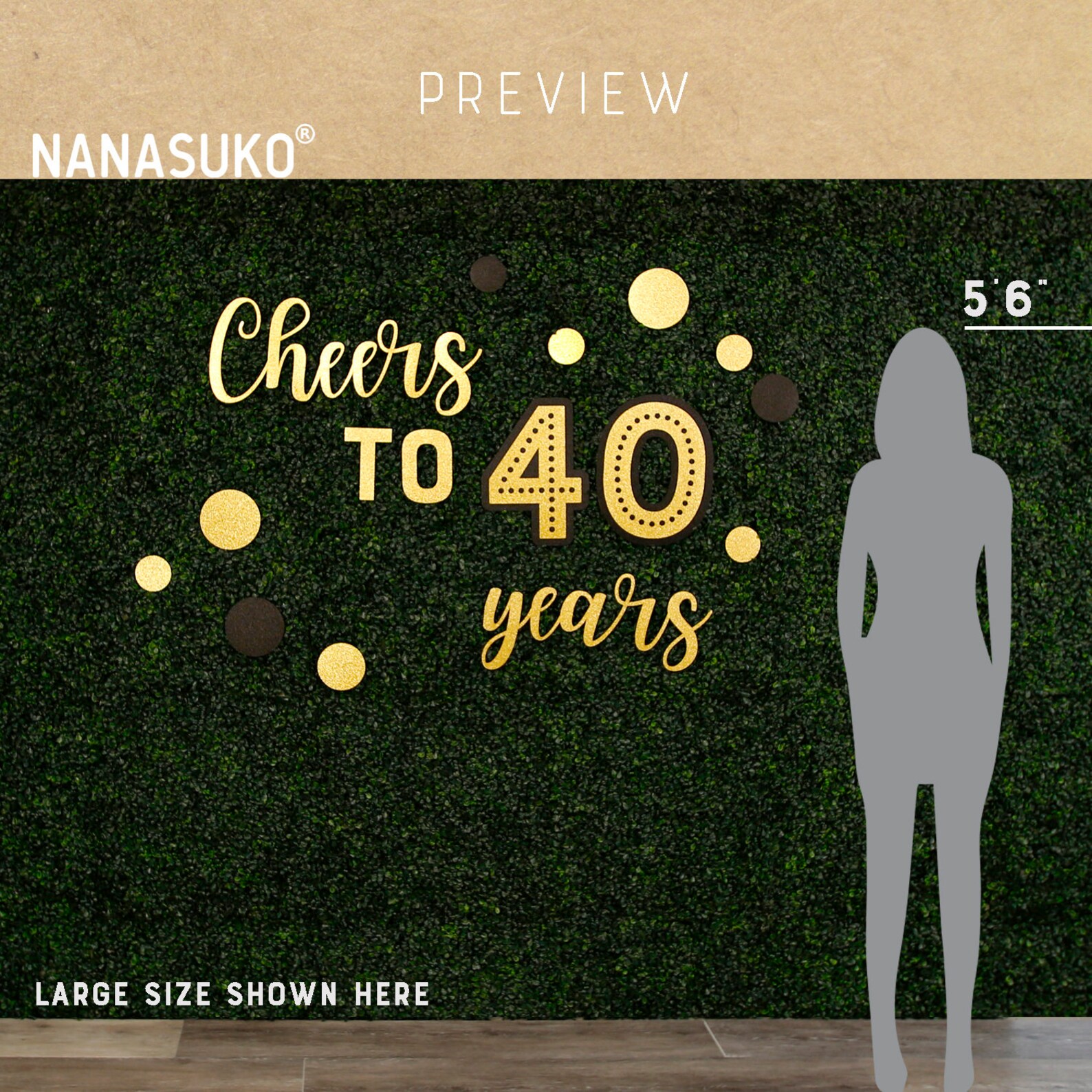 Cheers to 40 Years Wall Cutouts ANY AGE 40th Birthday Decor - Etsy