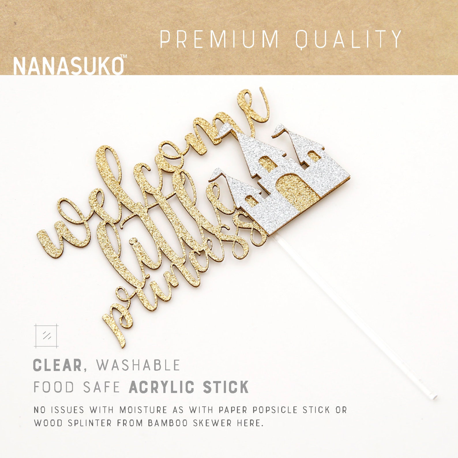 Welcome Little Princess Cake Topper Baby Shower Cake Topper - Etsy