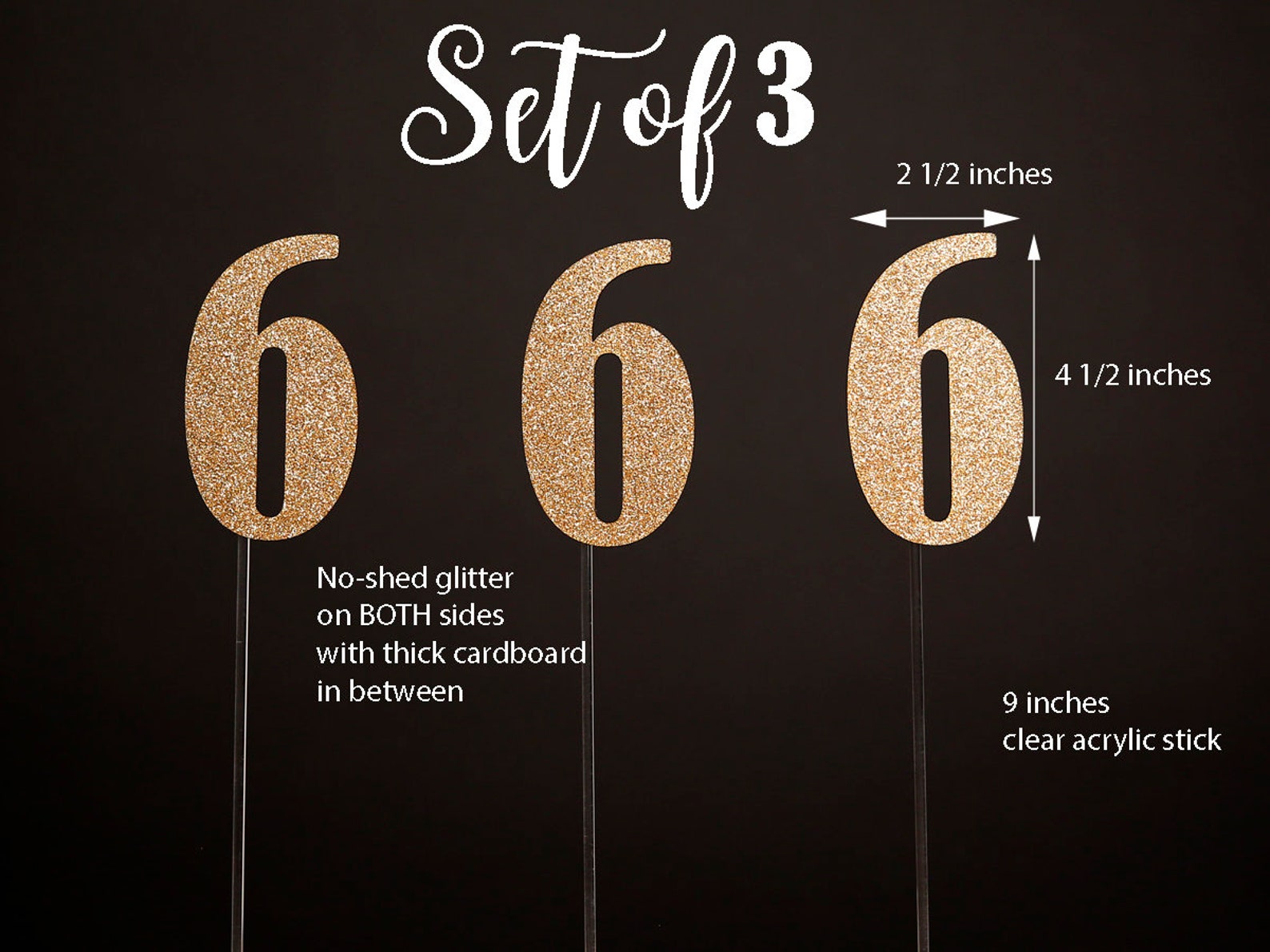 6 Centerpiece Sticks Sixth Birthday Centerpiece Sticks Six - Etsy