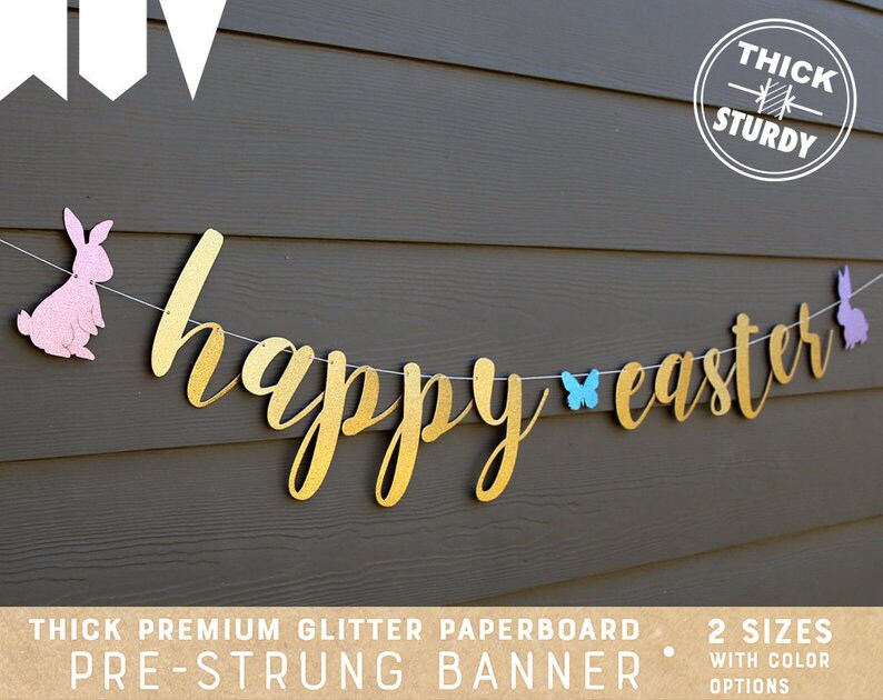 Easter Banner Bunny Sign Spring Banner Easter Decorations - Etsy