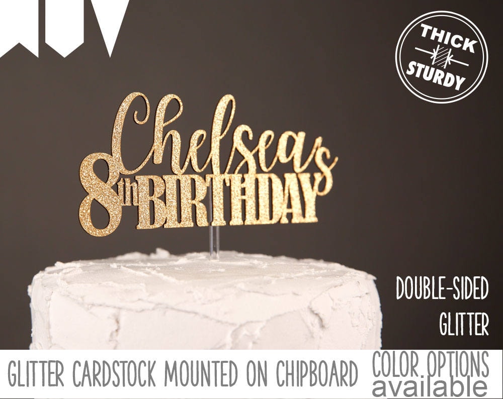 8th birthday cake topper personalized cake topper custom | Etsy