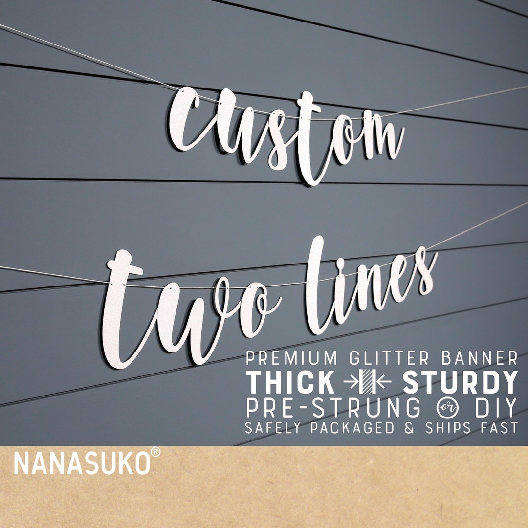 Custom White Opal Banner, Two Lines for Long Text, Personalized Banner ...