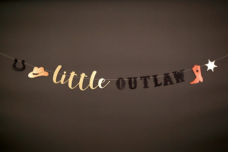 Little OUTLAW banner rodeo birthday banner western theme | Etsy