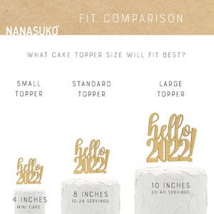Hello 2022! Cake Topper, Cursive Lettering Style, New Year Cake Topper ...