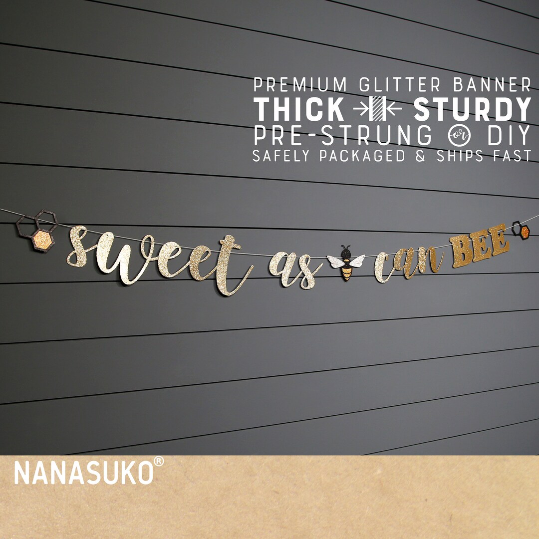 Sweet as Can BEE Banner, With Bee and Beehive, Bee Theme Baby Shower ...