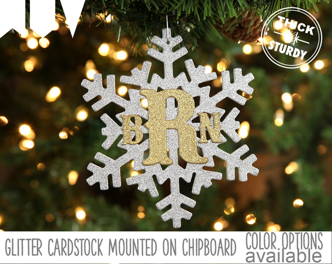 Snowflake Ornament With Monogram Christmas Decorations - Etsy