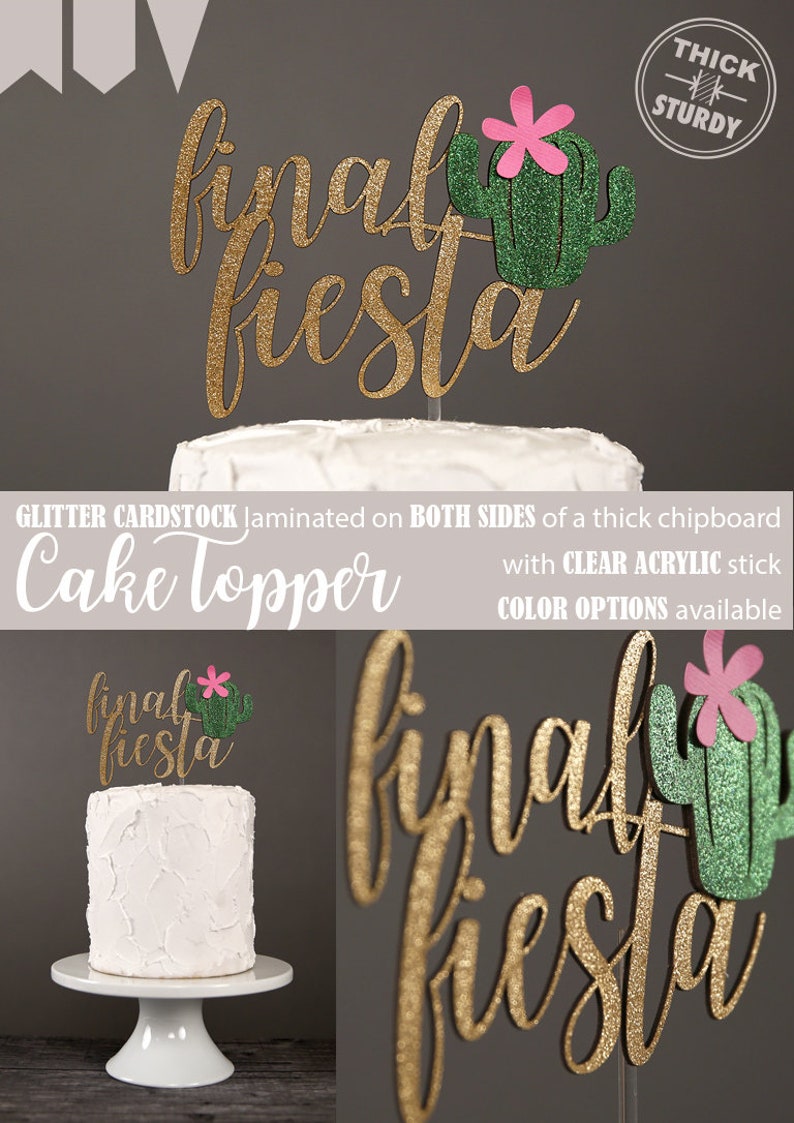 Final fiesta cake topper cactus cake topper cactus | Etsy