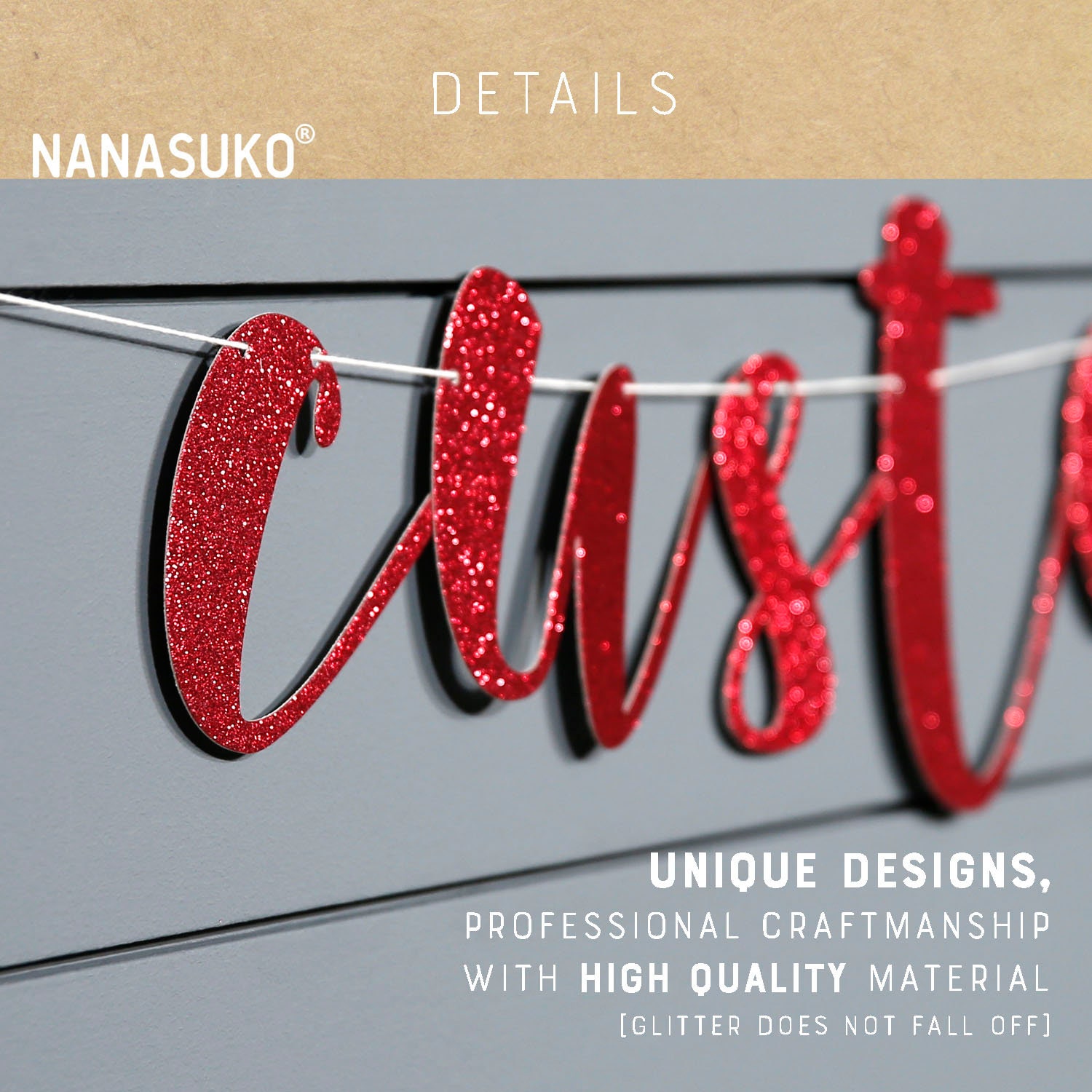 Custom Red Banner Personalized Banner Gold Glitter Party | Etsy