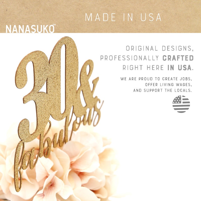 30 & Fabulous Cake Topper, 30th Birthday Cake Topper, Milestone ...