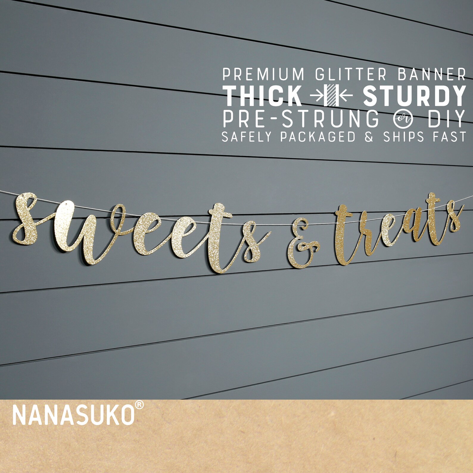 Sweets & Treats Banner Sweet Table Sign Wedding Banner Gold - Etsy