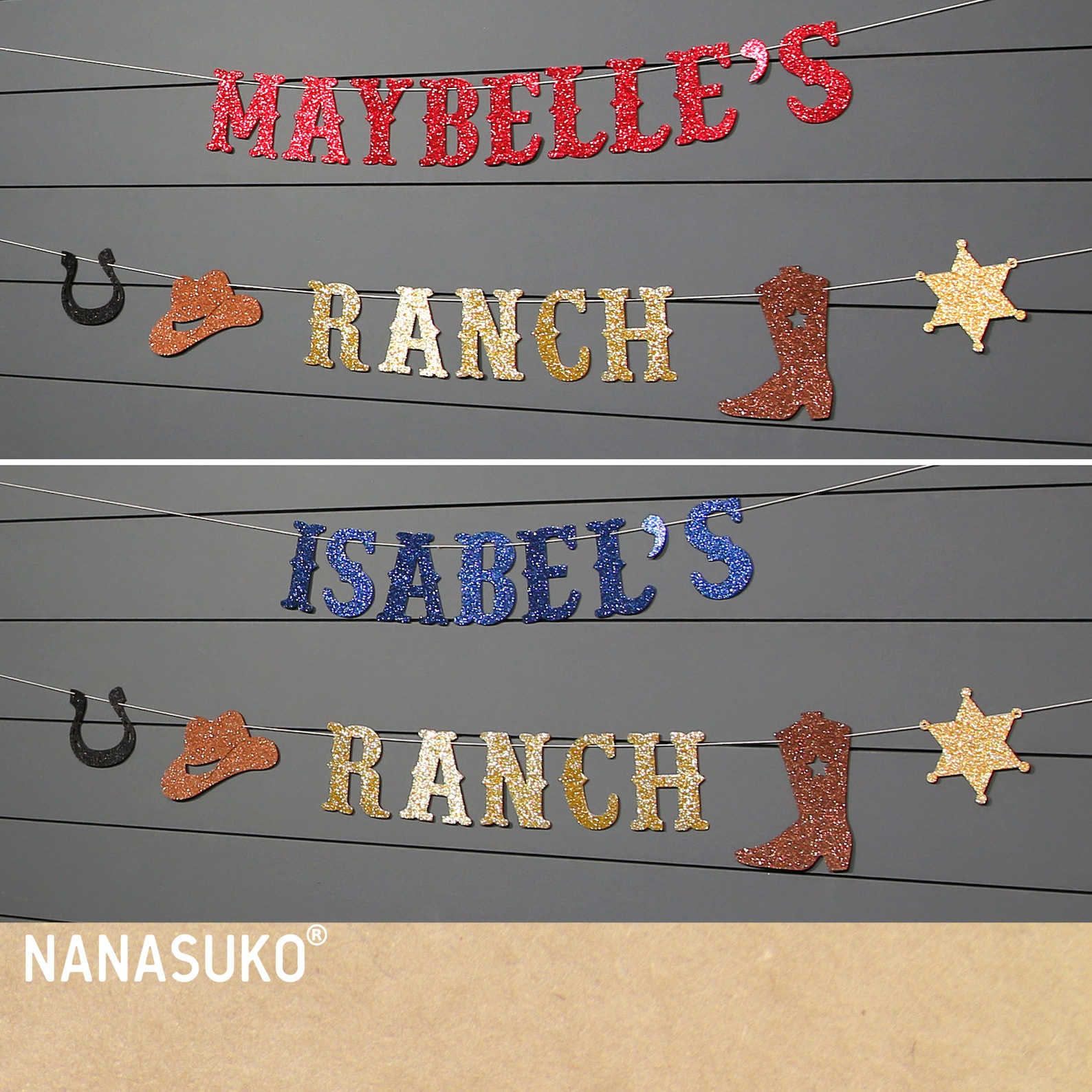 RANCH banner with personalized name rodeo birthday banner | Etsy