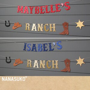 RANCH Banner With Personalized Name, Rodeo Birthday Banner, Western ...