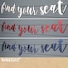 Find Your Seat Banner Seating Sign Gold Glitter Party - Etsy
