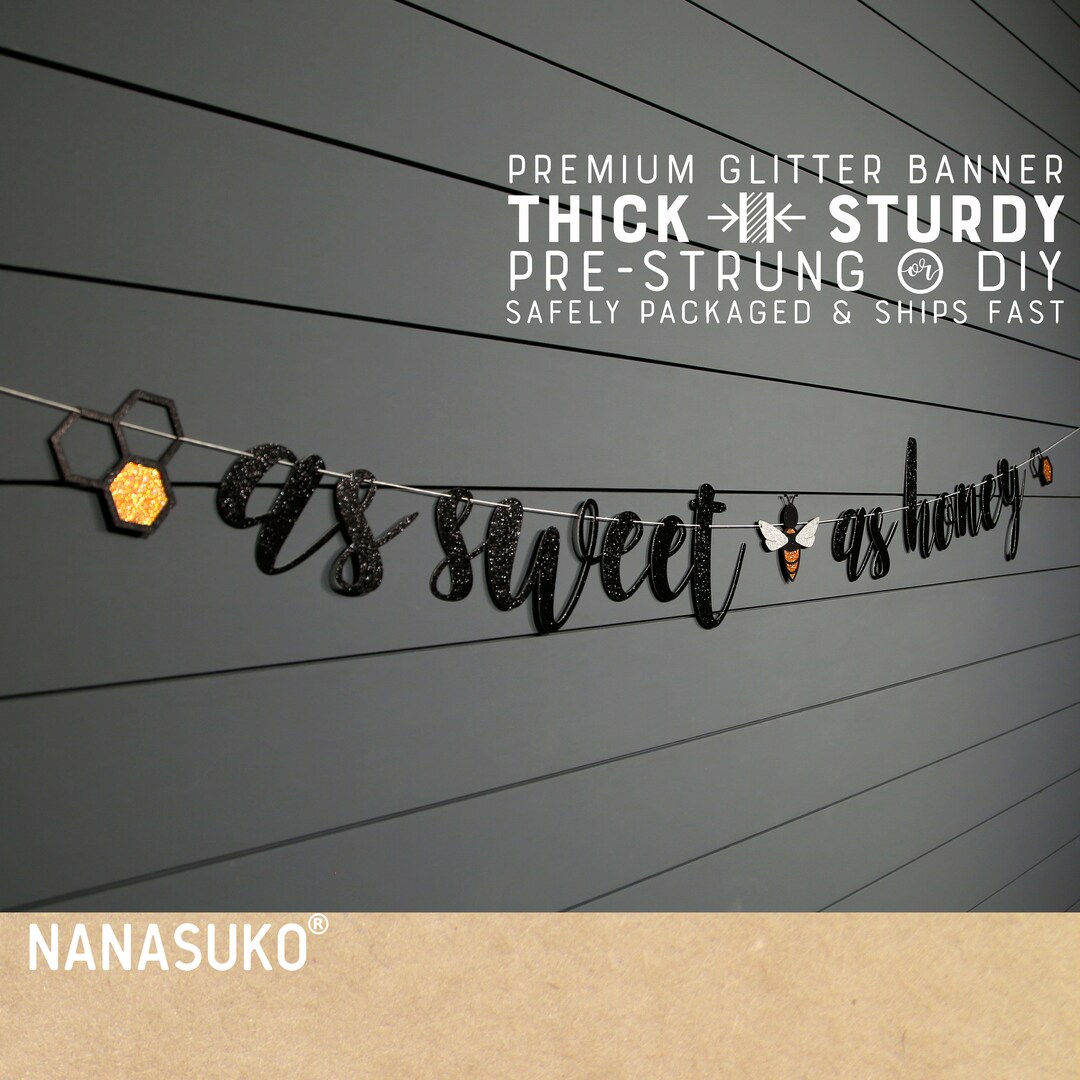 As Sweet as Honey Banner, Black Banner, With Bee and Beehive, Bee Theme ...