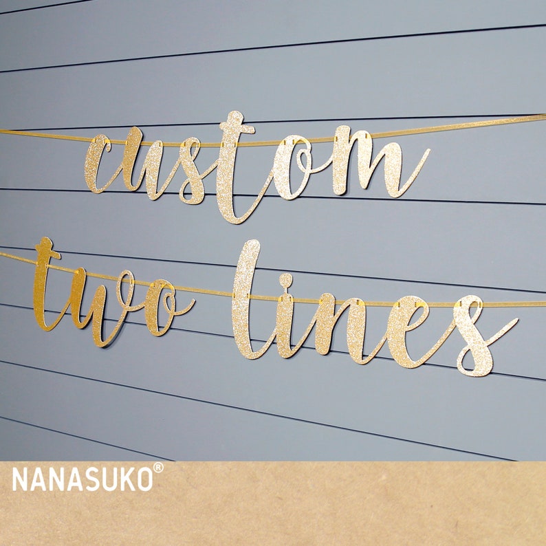 Custom Banner Personalized Banner Two Lines for Long Text - Etsy