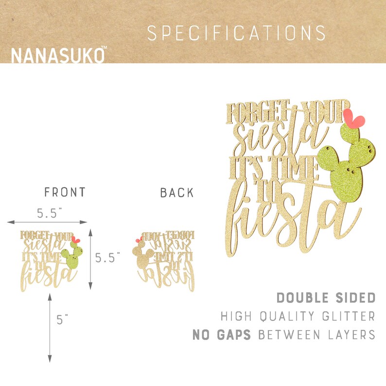 Forget Your Siesta It's Time to Fiesta Cake Topper Cactus - Etsy