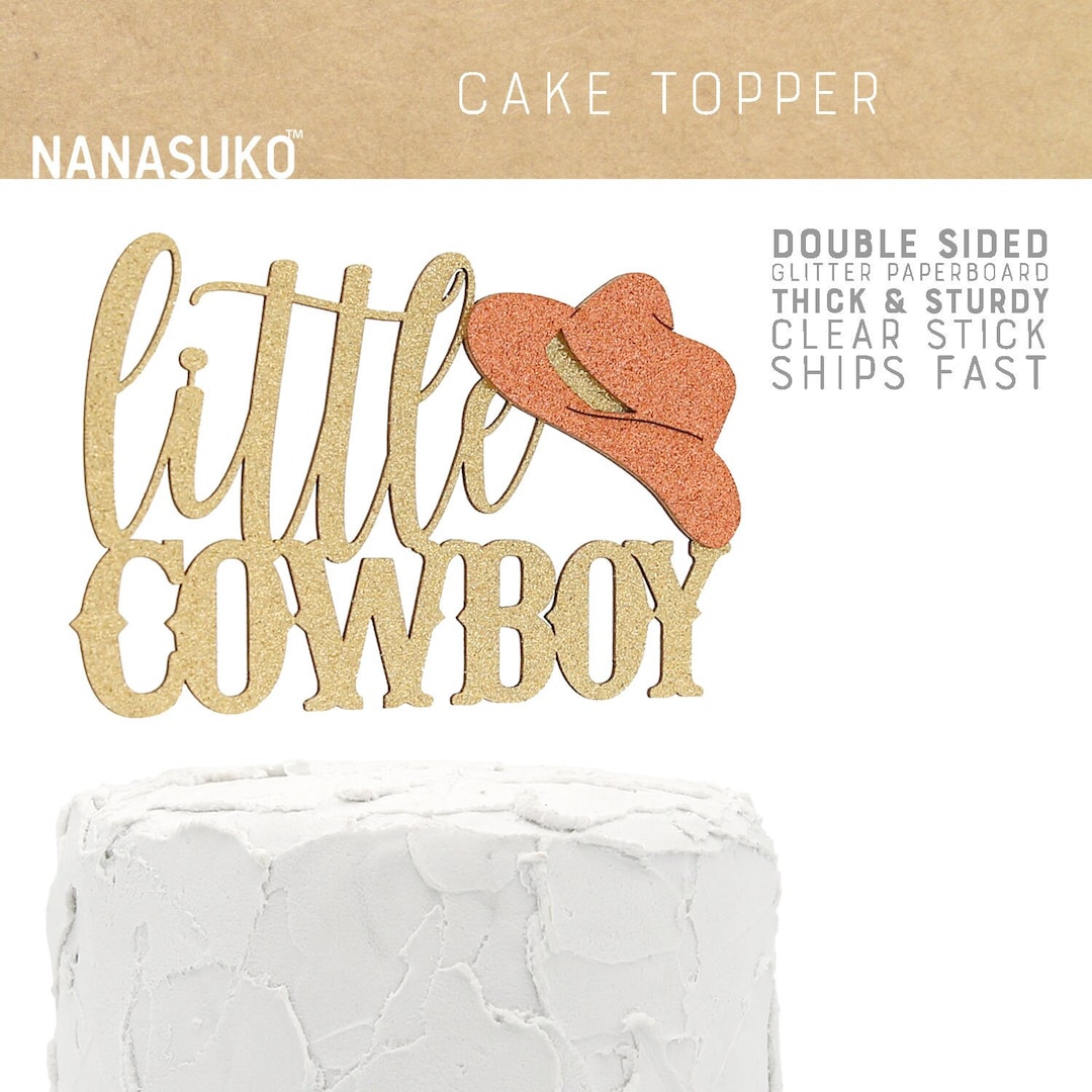 Little Cowboy Cake Topper, Western Theme Baby Shower Cake Topper ...