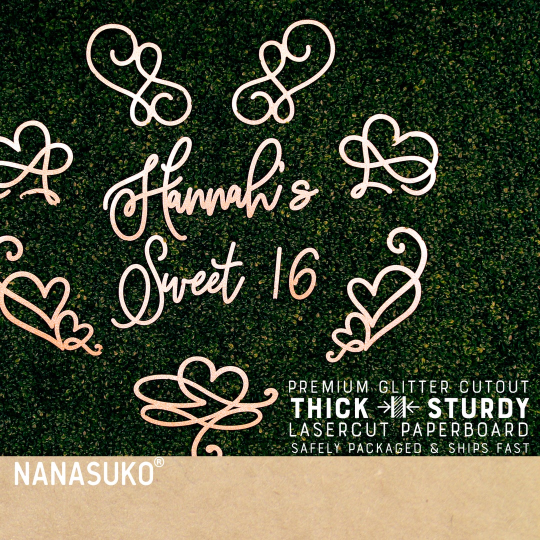 Sweet 16 Wall Cutouts With Personalized Name, Sweet Sixteen Decor, 16th ...