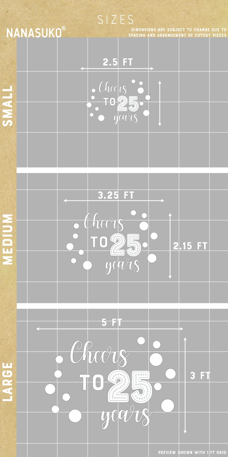 Cheers to 25 Years Wall Cutouts ANY NUMBER 25th Birthday - Etsy