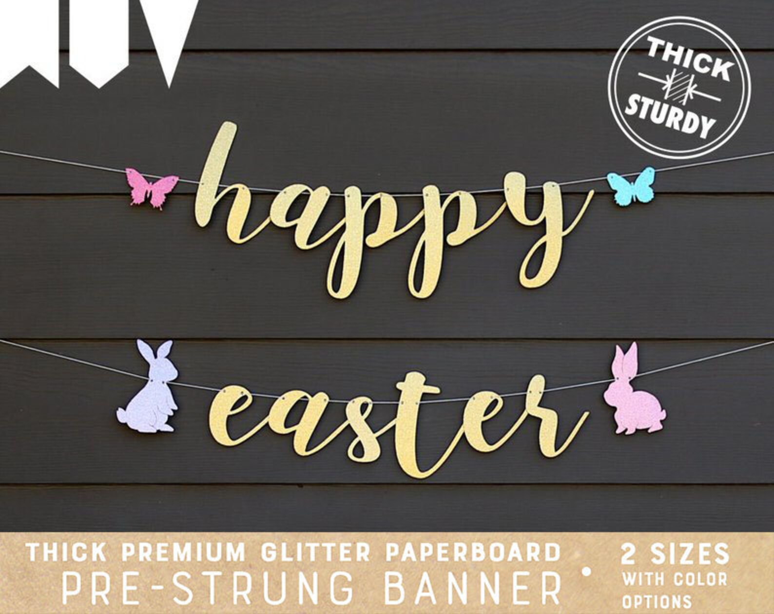 Happy Easter Banner Bunny Sign Spring Banner Easter - Etsy