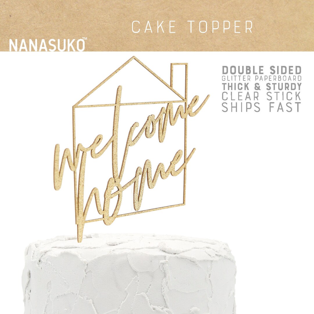Welcome Home Cake Topper, House Warming Topper, Modern Geometric House ...