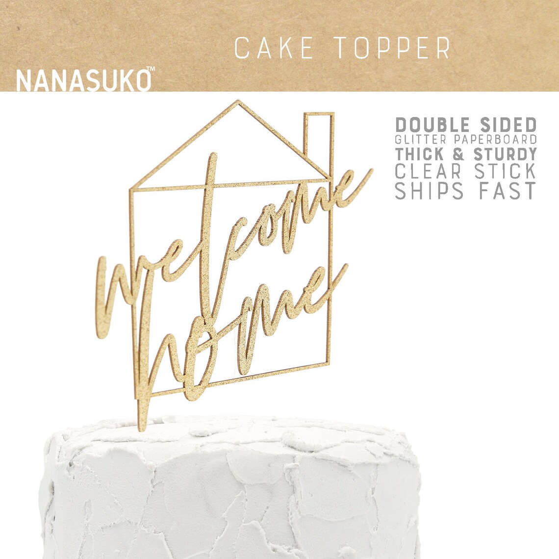 Welcome home cake topper house warming topper modern | Etsy