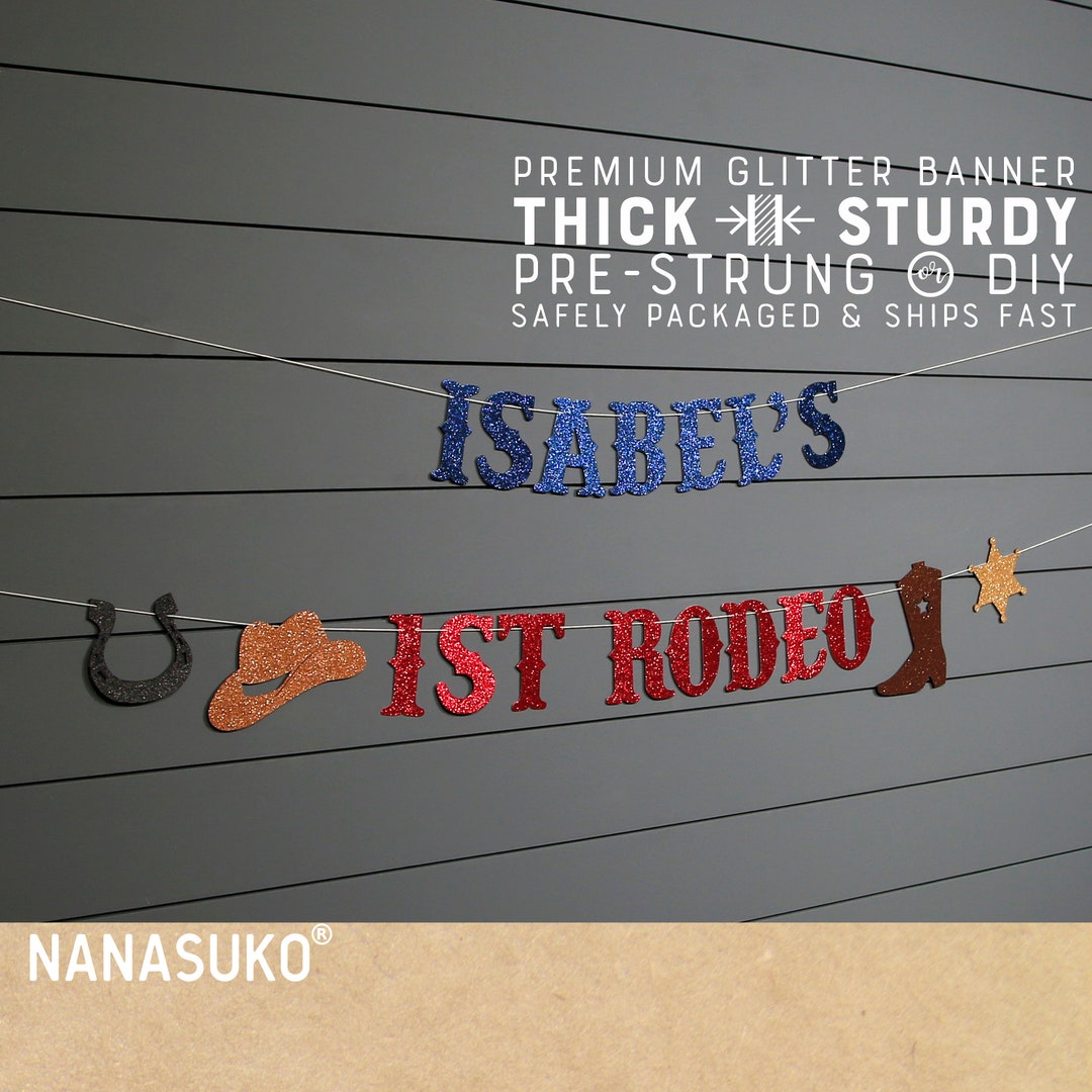 1st Rodeo Banner With Personalized Name, Rodeo Birthday Banner, Western ...