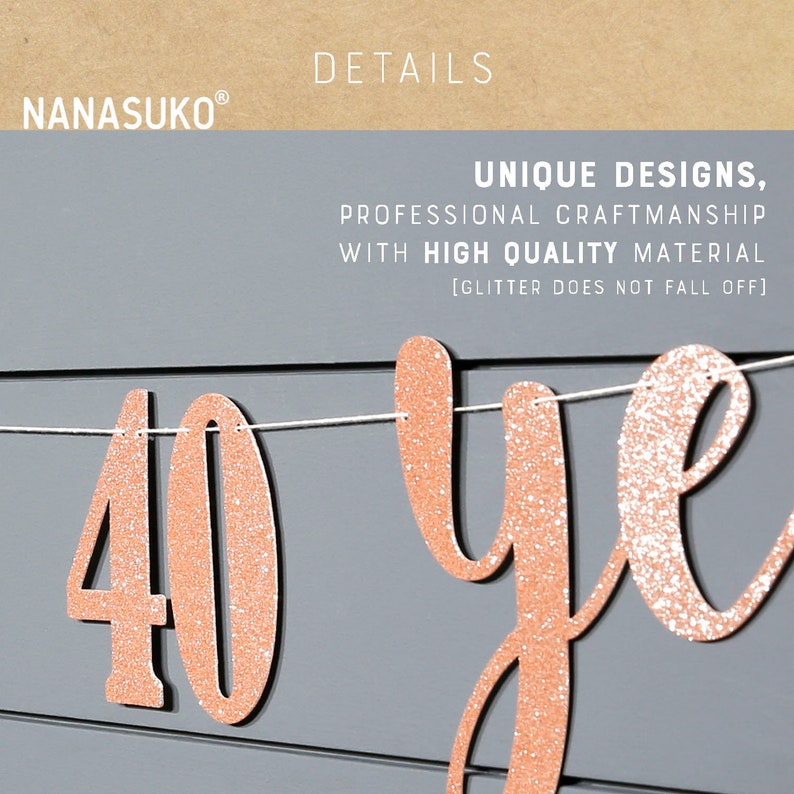 Cheers To 40 Years Rose Gold 40th Birthday Banner Happy Etsy