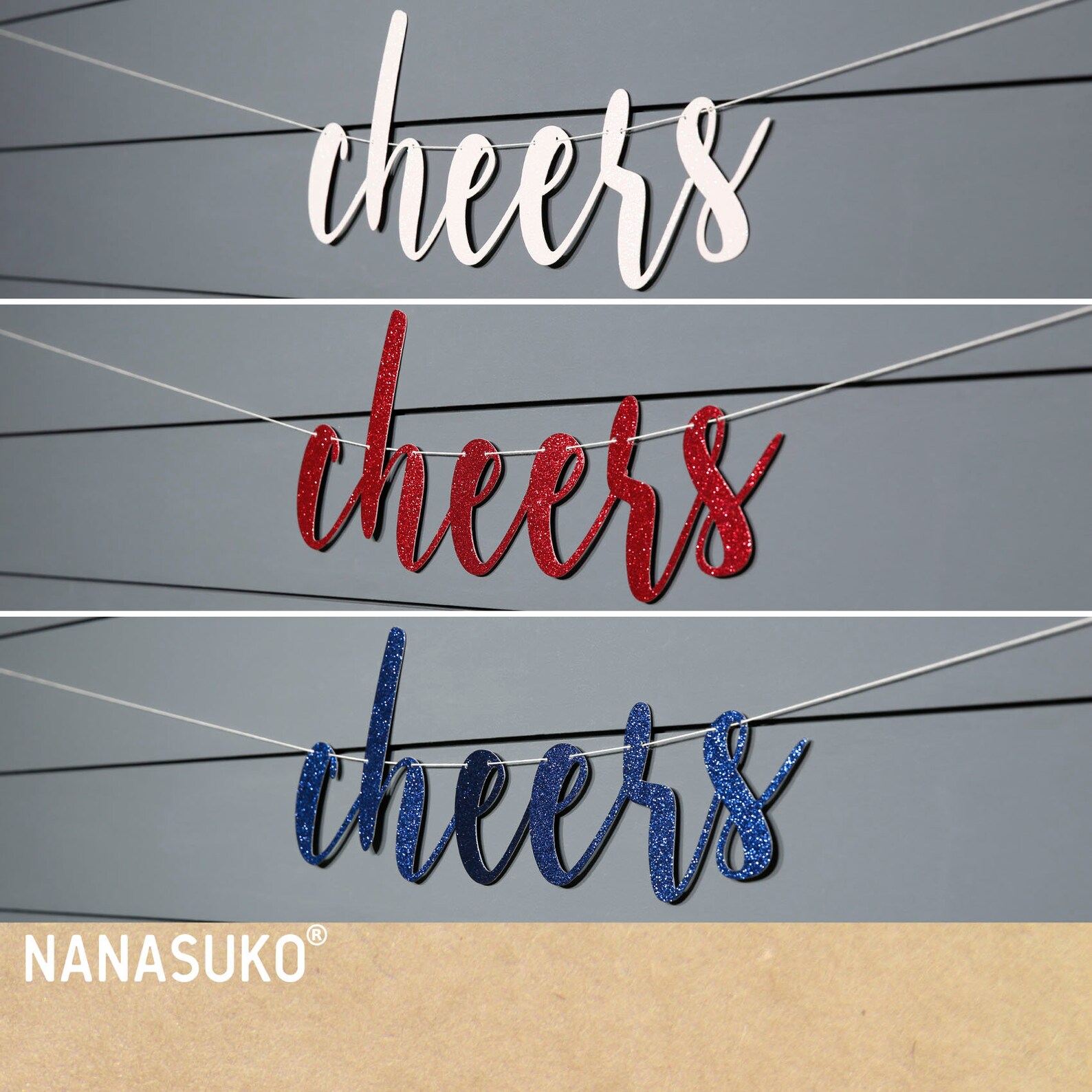 Cheers Banner Wedding Banner Gold Glitter Party Decorations | Etsy