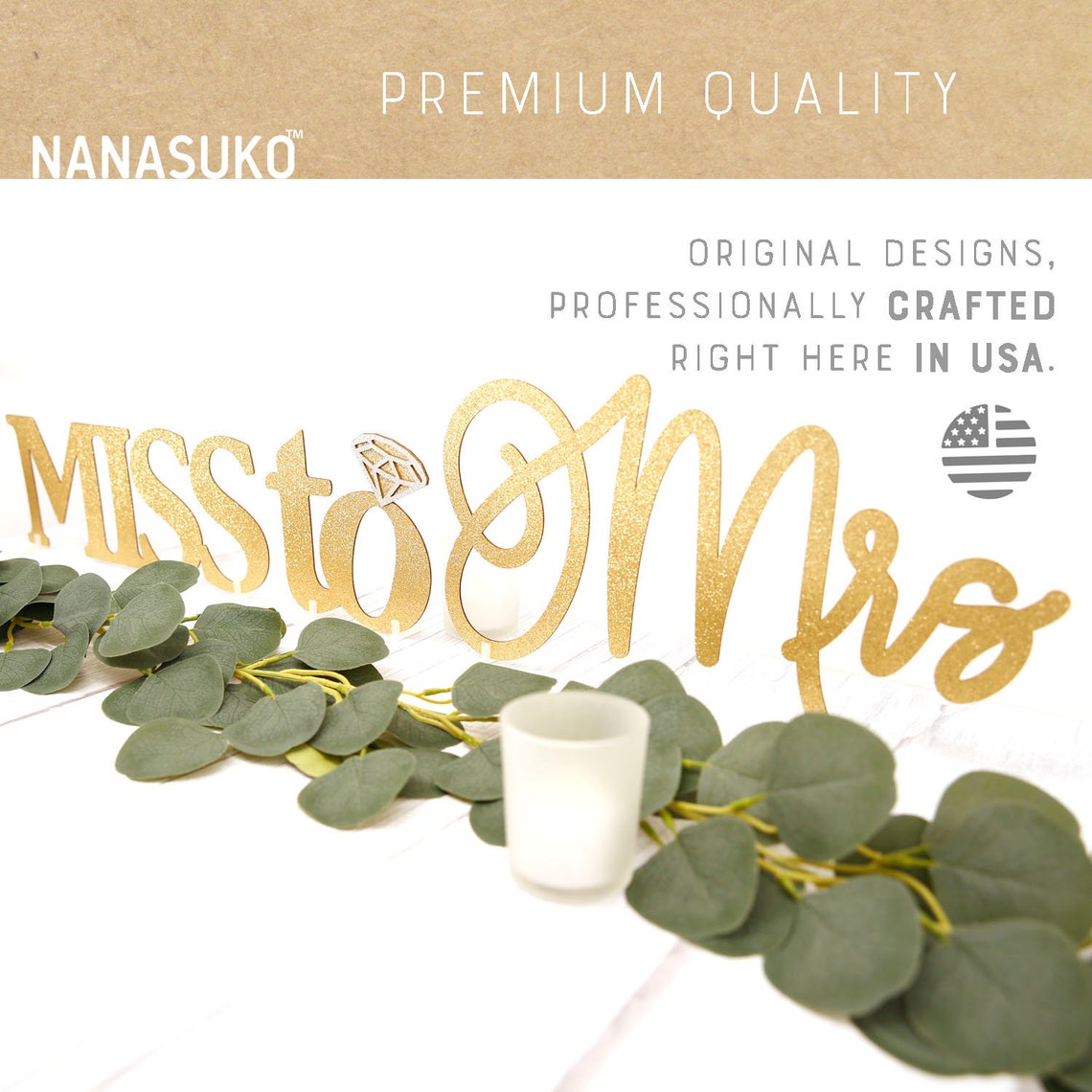 MISS to Mrs Tabletop Sign, Freestanding, up to 8" Tall, Paperboard ...