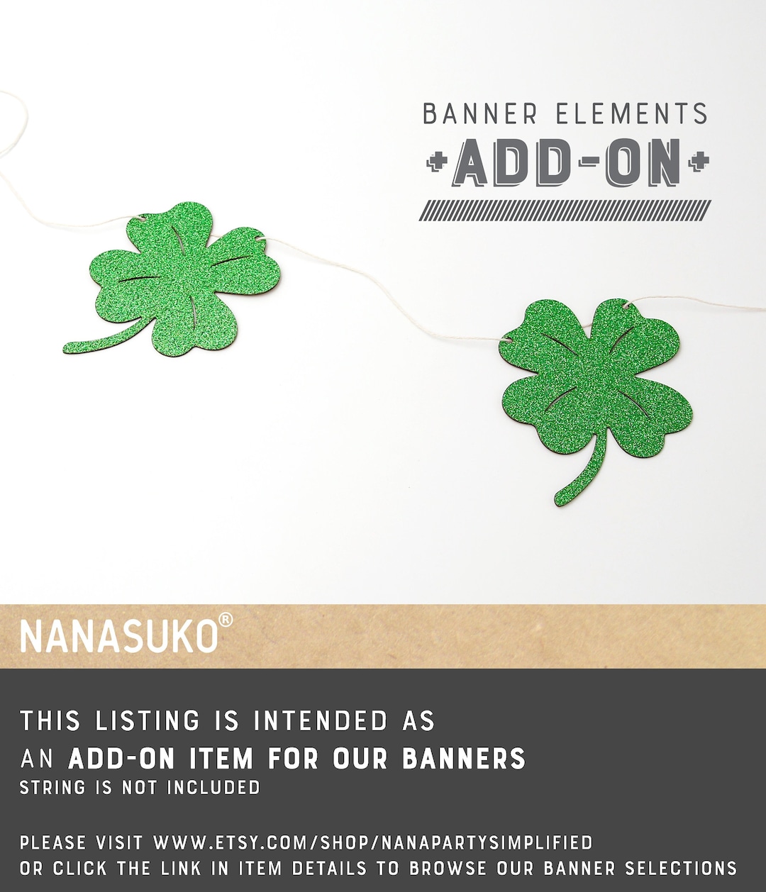 Clover Design Banner Element Add On, Happy St. Patrick's Day, Four Leaf ...