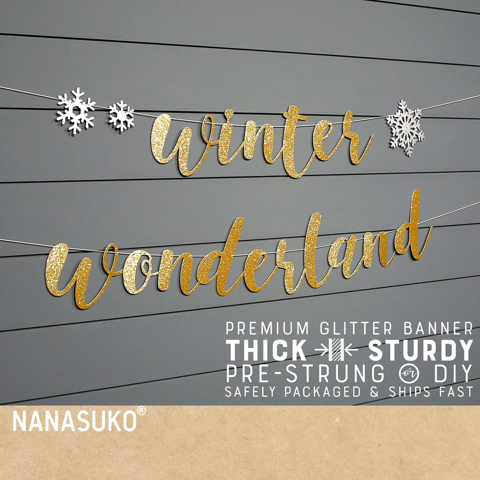 Winter Wonderland Banner With Snowflakes Christmas Banner | Etsy