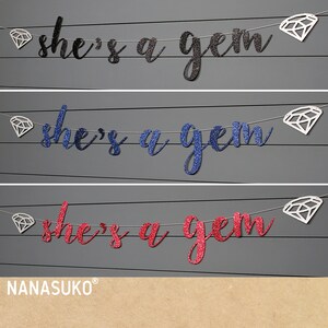 She's a Gem Banner, With Diamonds, Bachelorette Party Banner, Bridal ...
