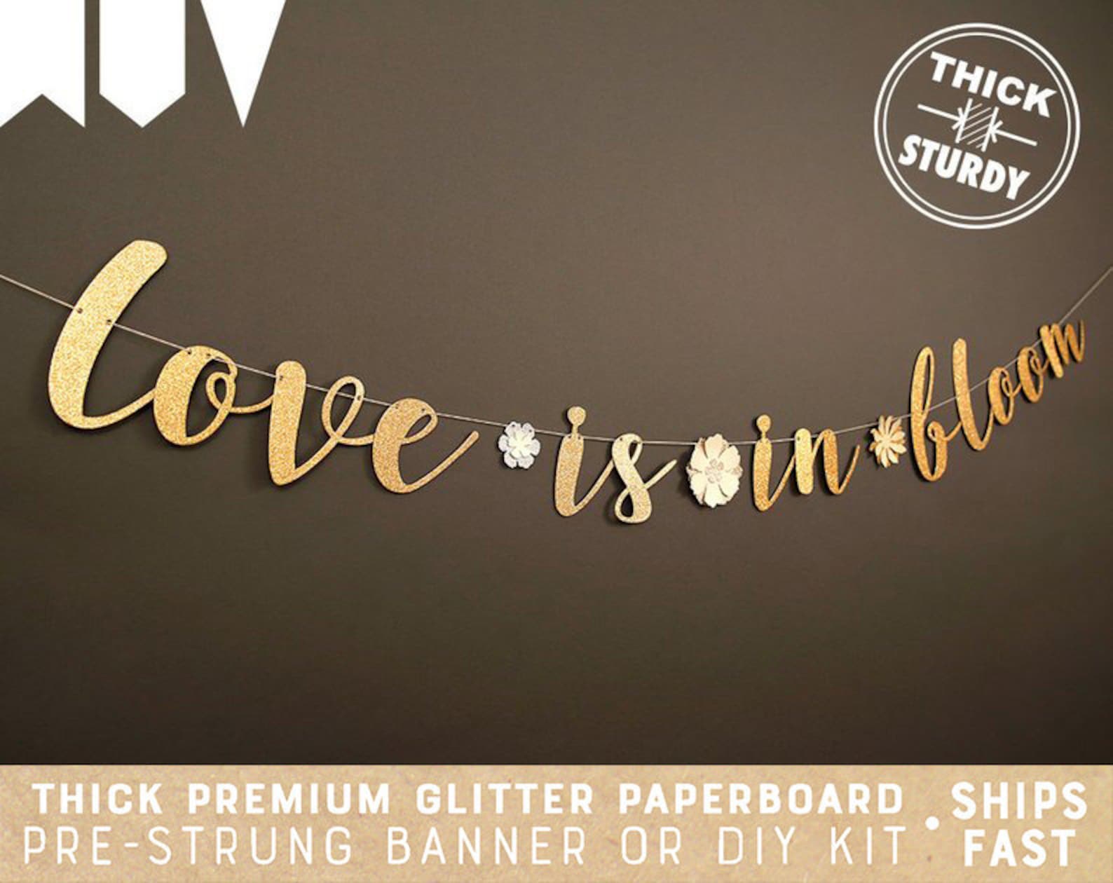 Love is in Bloom Banner, With Flowers, Floral Bridal Shower Decor ...